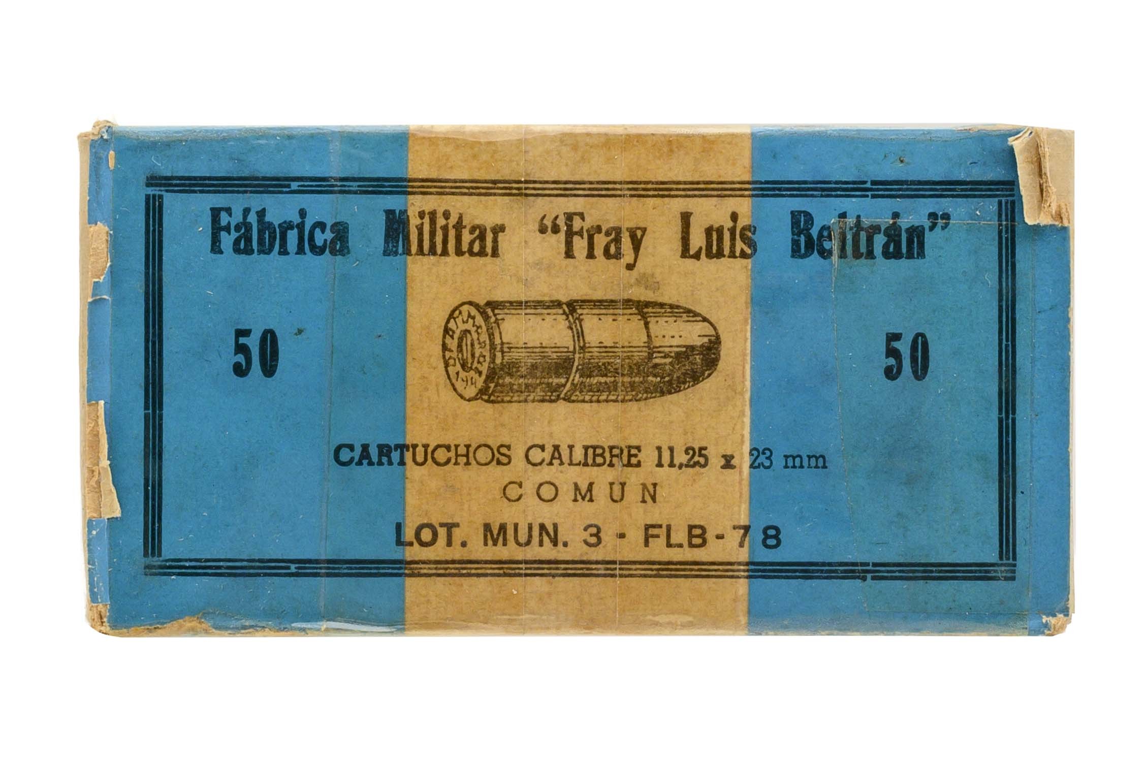 Fabrica Militar "Fray Luis Beltran" 11.25x23mm Ammo 50 Rounds (AN243 ...