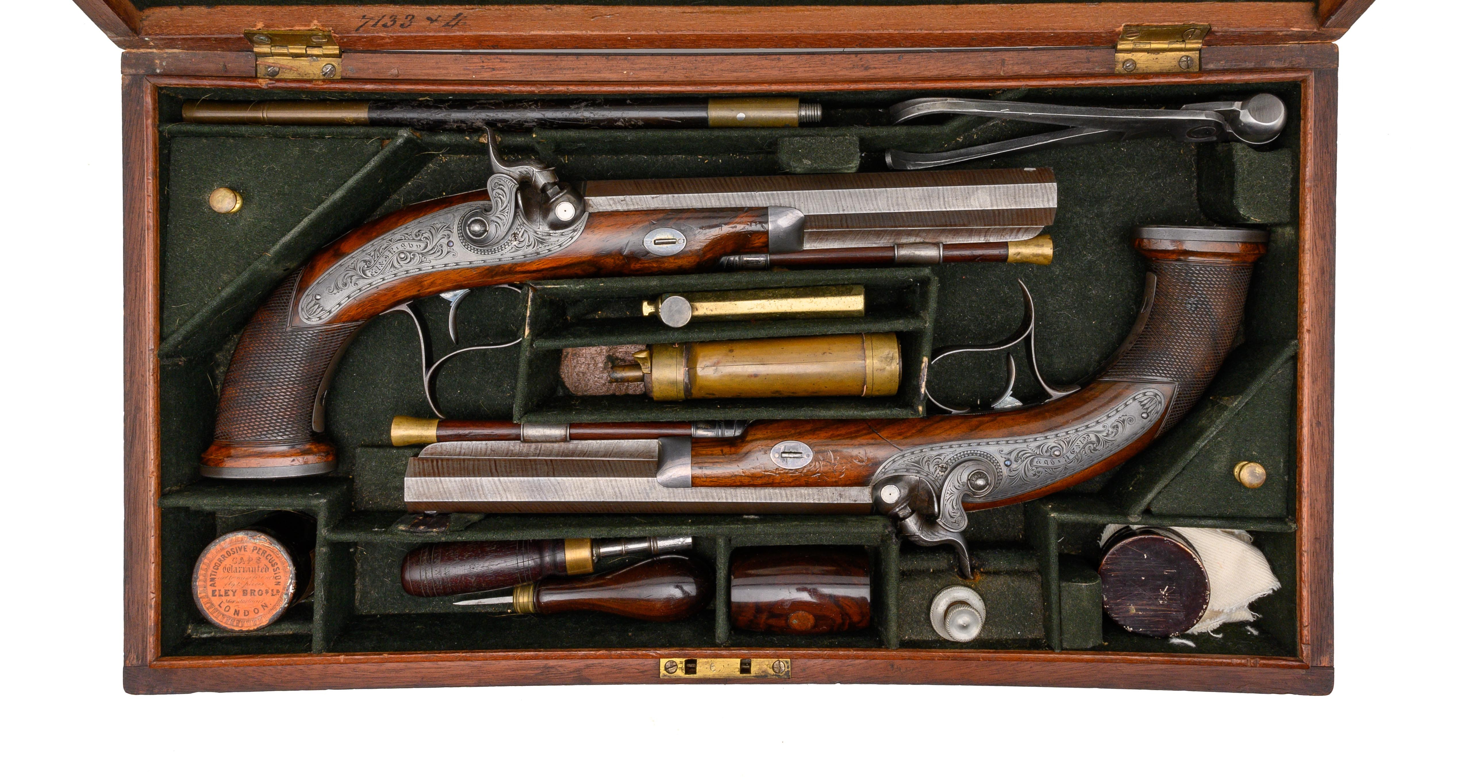 Very Fine Cased Set of Percussion Pistols by William & John Rigby ...