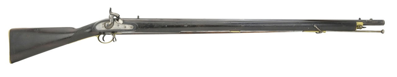 Unusual English Percussion Musket with Attached Rest for sale.