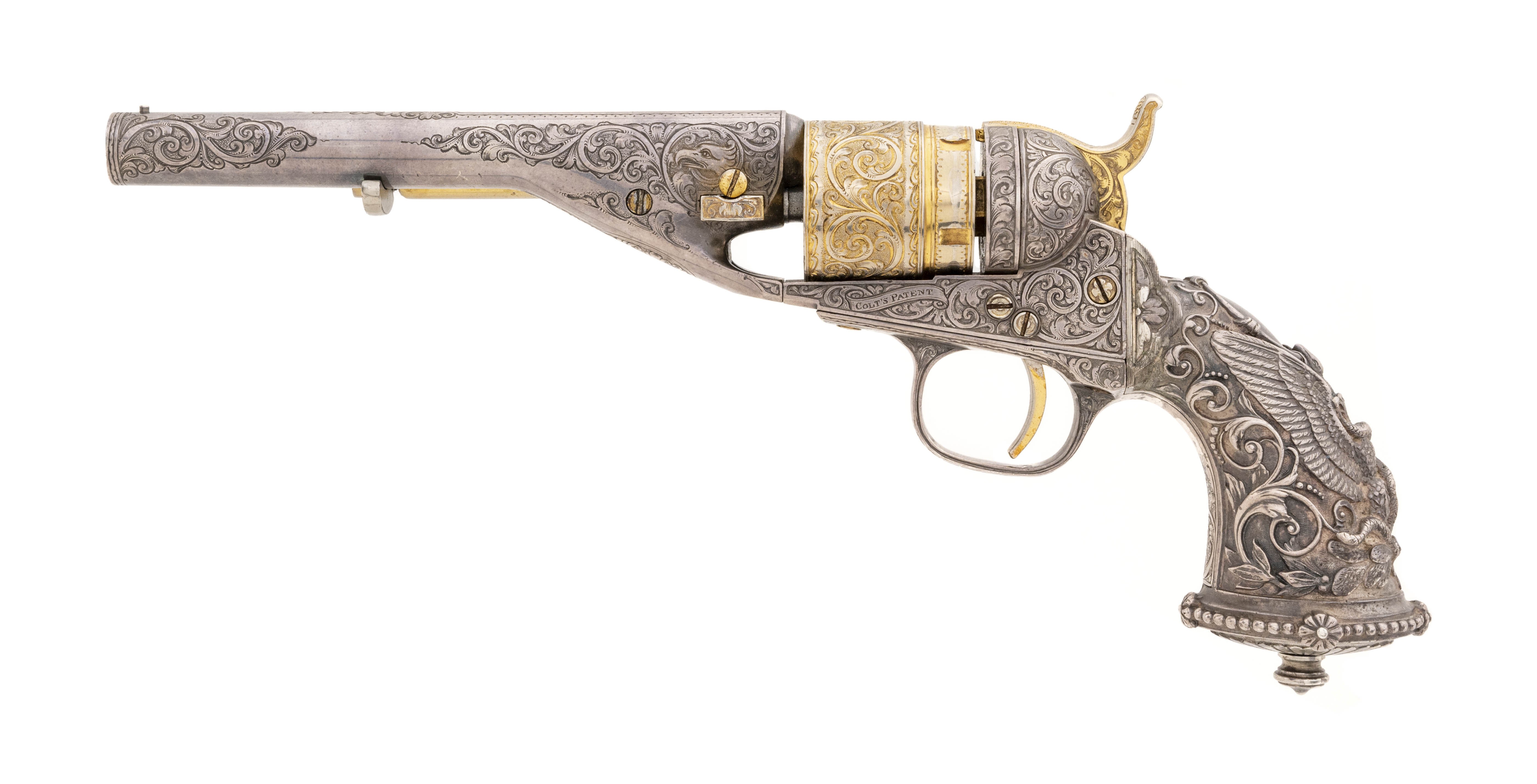 Beautiful Engraved Colt 1862 Pocket Navy W/ Tiffany Grips .38 Rimfire ...