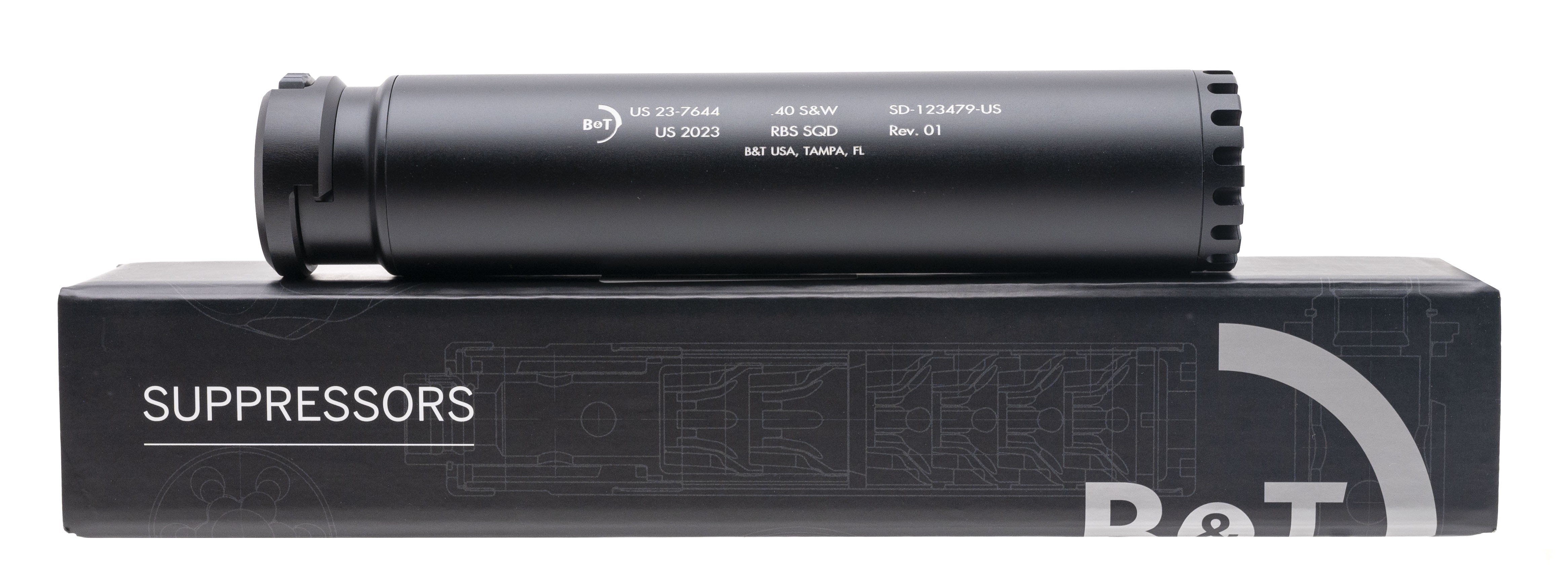 (SN: US23-7644) B&T APC 45 SQD RBS SMG .40 S&W Suppressor (NGZ4778) New ...