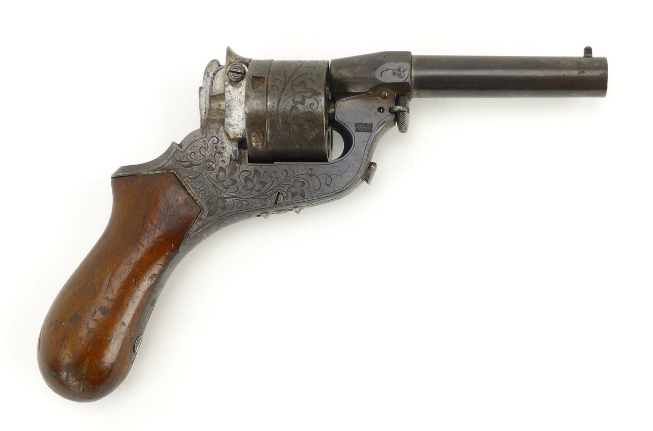 Very rare and unusual Perrin folding trigger revolver (AH3558 ...