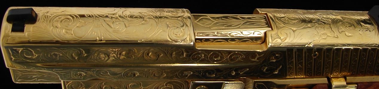 Sig-Sauer P226 .357 Sig caliber pistol. Full coverage custom engraved ...