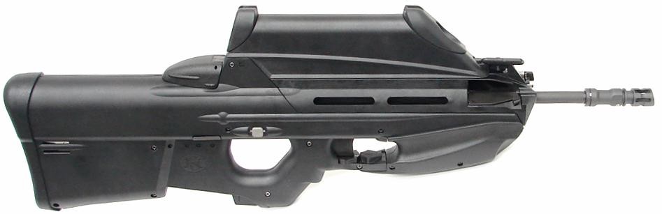 FN FS2000 5.56 x 45mm caliber rifle. Bullpup battle rifle with 1.6x ...