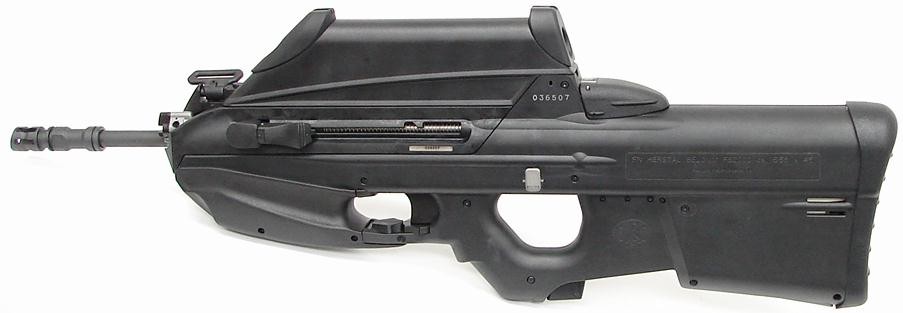 FN FS2000 5.56 x 45mm caliber rifle. Bullpup battle rifle with 1.6x ...