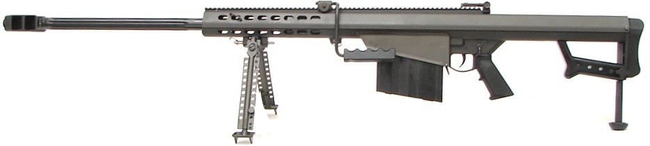 Barrett Firearms 107 .50 BMG caliber rifle. Military version semi-auto ...