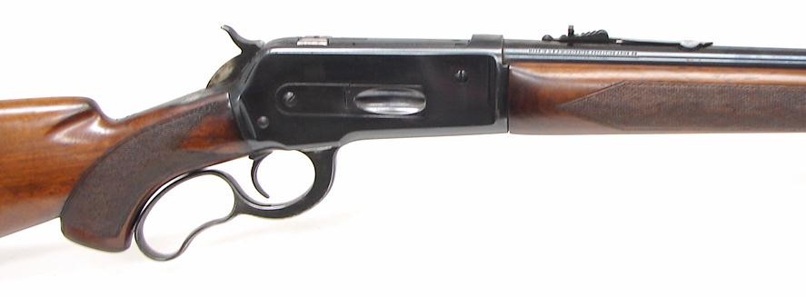Winchester 71 .348 WCF caliber deluxe model rifle. Manufactured in 1936. Has excellent bore ...
