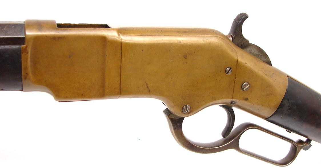 Winchester 1866 Rifle. The brass on this gun has turned an ideal ...