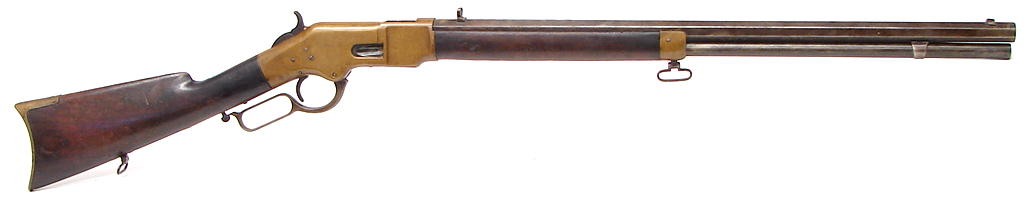 Winchester 1866 Rifle. The brass on this gun has turned an ideal ...