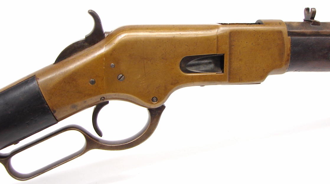 Winchester 1866 Rifle. The brass on this gun has turned an ideal ...