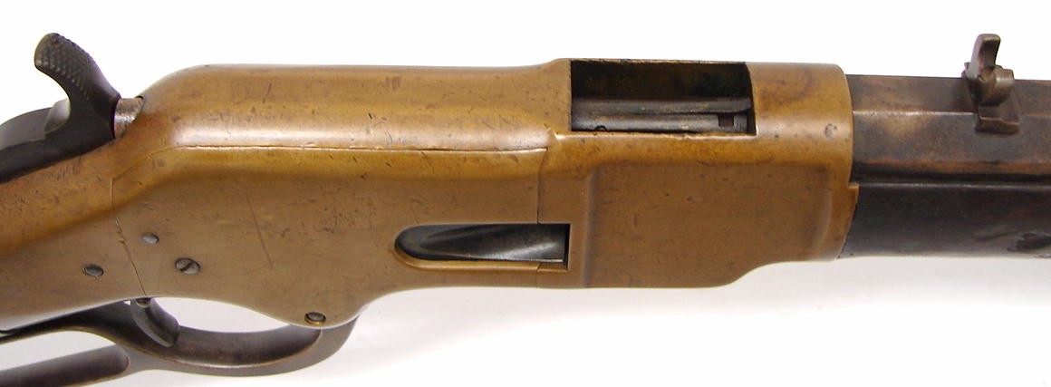 Winchester 1866 Rifle. The brass on this gun has turned an ideal ...
