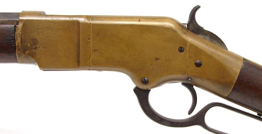 Winchester 1866 rifle with Henry marked barrel. Very early gun in the ...
