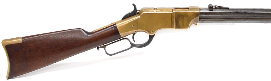 Henry 1st model rifle in 24xx serial number range. Has mustard color ...