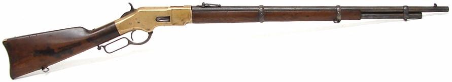 Winchester 1866 Musket with excellent dark mustard color receiver ...