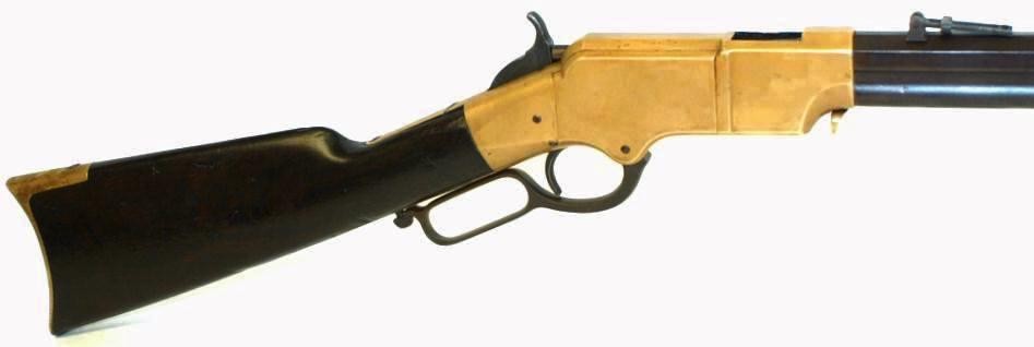 Henry rifle. Nice sharp rifle with blue-brown patina. Nice color brass ...