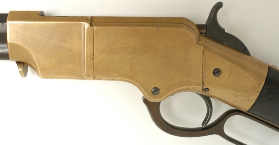Henry rifle. Nice sharp rifle with blue-brown patina. Nice color brass ...