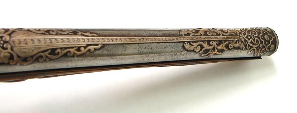 German Officers Circa 1750 pistols. The pair have carved stocks with ...