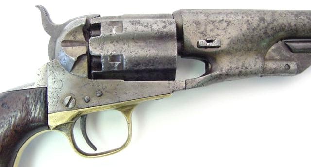 Colt 1860 fluted Army. Nice smooth patina gun with light pitting on ...