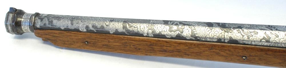 Japanese Matchlock Temple Gun. Very fine with silver dragon and Mon on ...