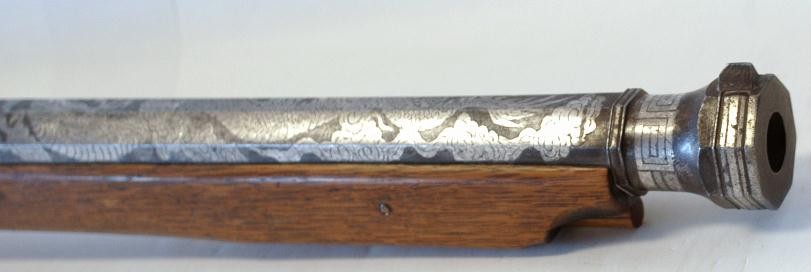 Japanese Matchlock Temple Gun. Very fine with silver dragon and Mon on ...