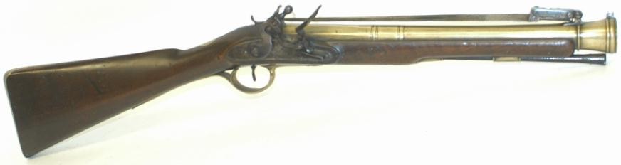 British Flintlock Coach Gun with spring bayonet by Gardner of Newcastle ...