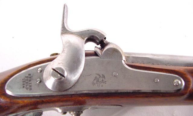 U.S. Model 1842 percussion musket with bayonet dated 1844 on barrel and ...