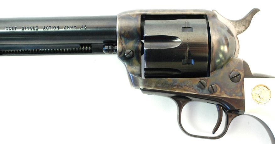 Colt Single Action 2nd Generation 45 caliber revolver with ivory grips ...
