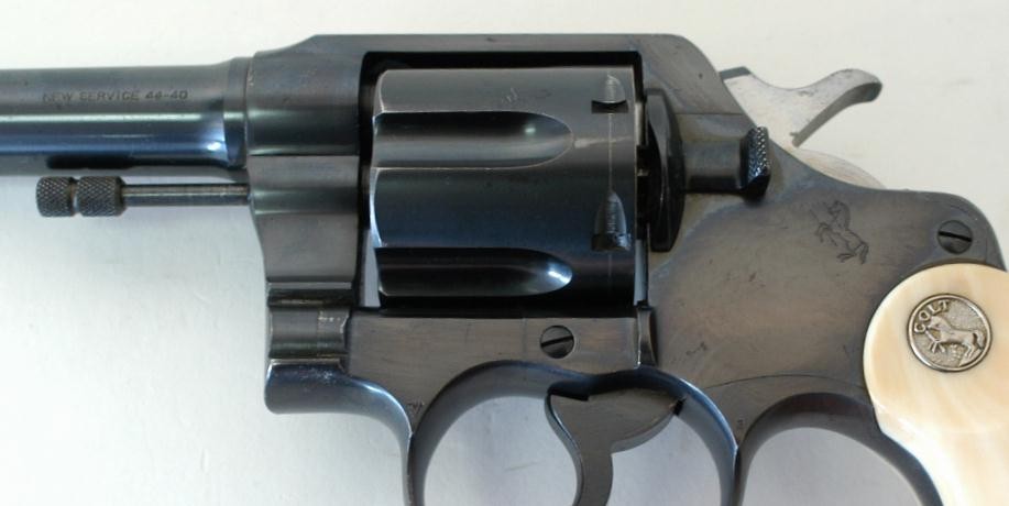 Colt New Service .44-40 caliber revolver with factory carved steerhead ...
