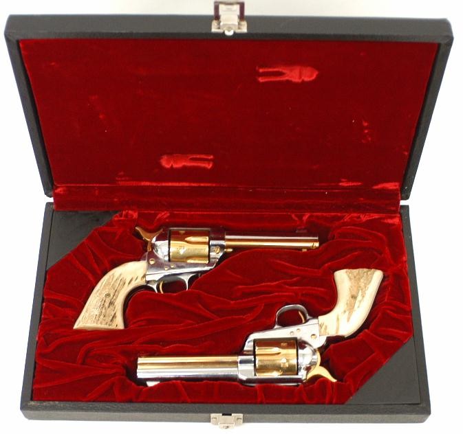 Cased Pair of Colt Single Actions .41 caliber revolver custom plated ...