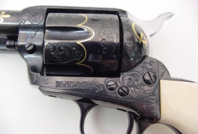 Colt "Cowboy Artist of America" special gold inlay with ivory grips SAA ...