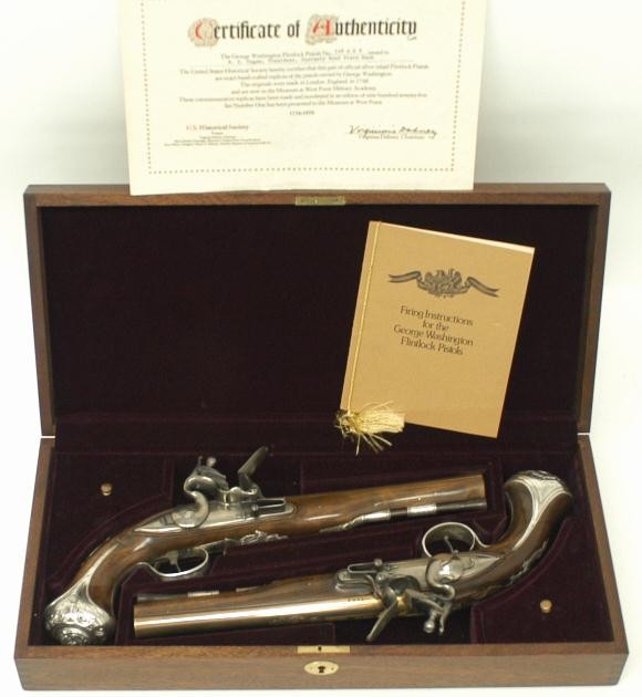 U.S. Historical Society George Washington pair of flintlock pistols ...