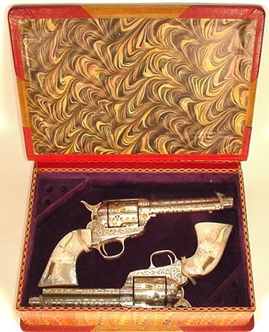 Pair of Colt SAA's - 32-20 caliber custom engraved revolvers by Cole ...