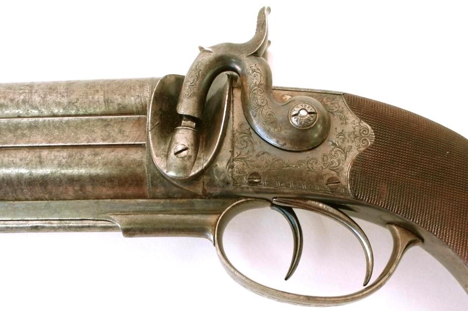 Howdah Pistol by Lancaster of London. Percussion Over/Under .70 caliber ...