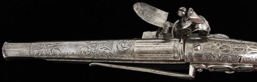 Scottish All Metal Flintlock pistol with ramshorn butt by John Campbell ...