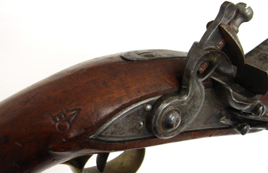 British New Land Pattern Flintlock pistol with belt hook and captive ...
