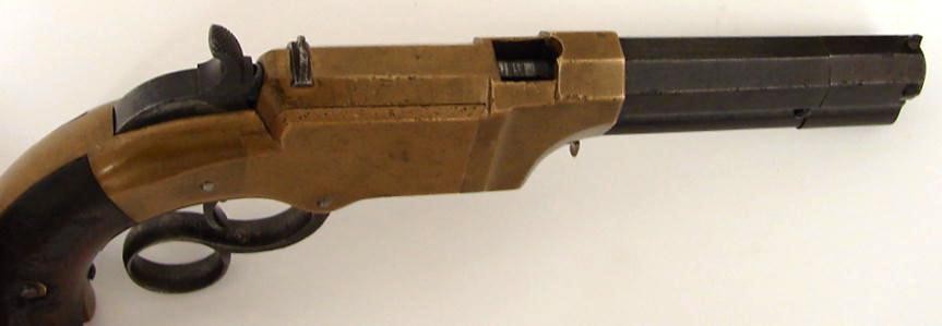 Volcanic Repeating pistol with excellent small brass frame, mustard ...