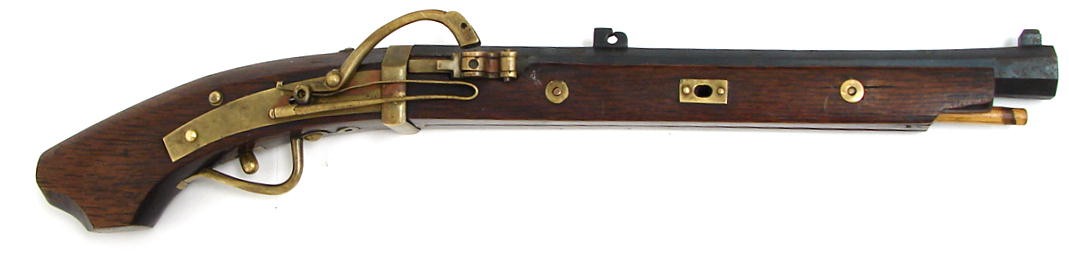 Japanese matchlock pistol. Barrel retains 95% blue. Action works fine ...