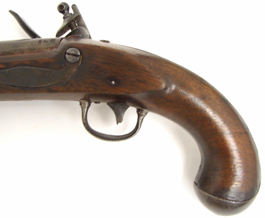 U.S. Model 1819 flintlock pistol. Very good wood with cartouche still ...
