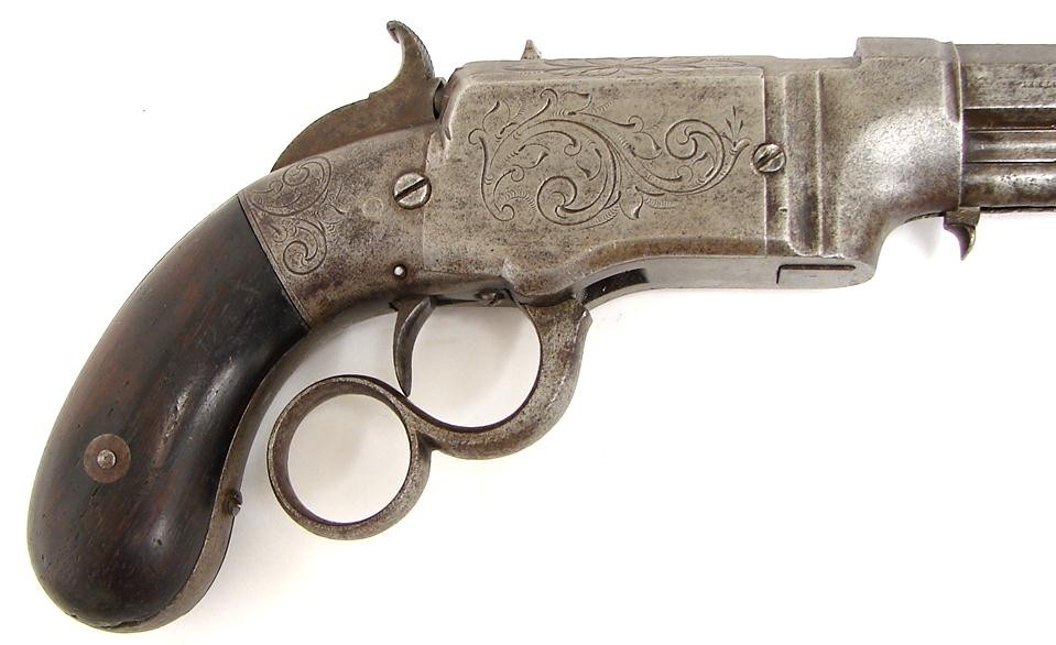 Smith & Wesson Volcanic .31 caliber handgun with a clear barrel address ...