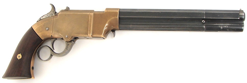 Volcanic Repeating Arms Co. pistol with an 8" barrel. Bore is good ...