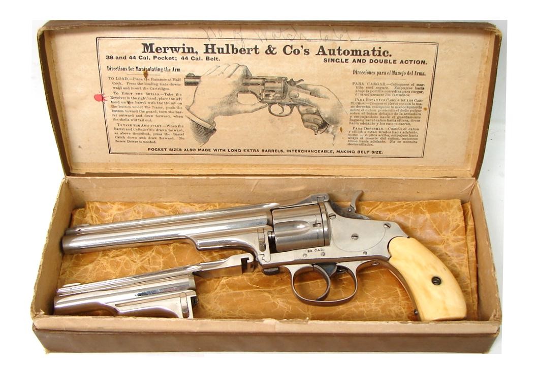 Merwin & Hulbert .38 caliber revolver. 2 barrel set with box that is in ...