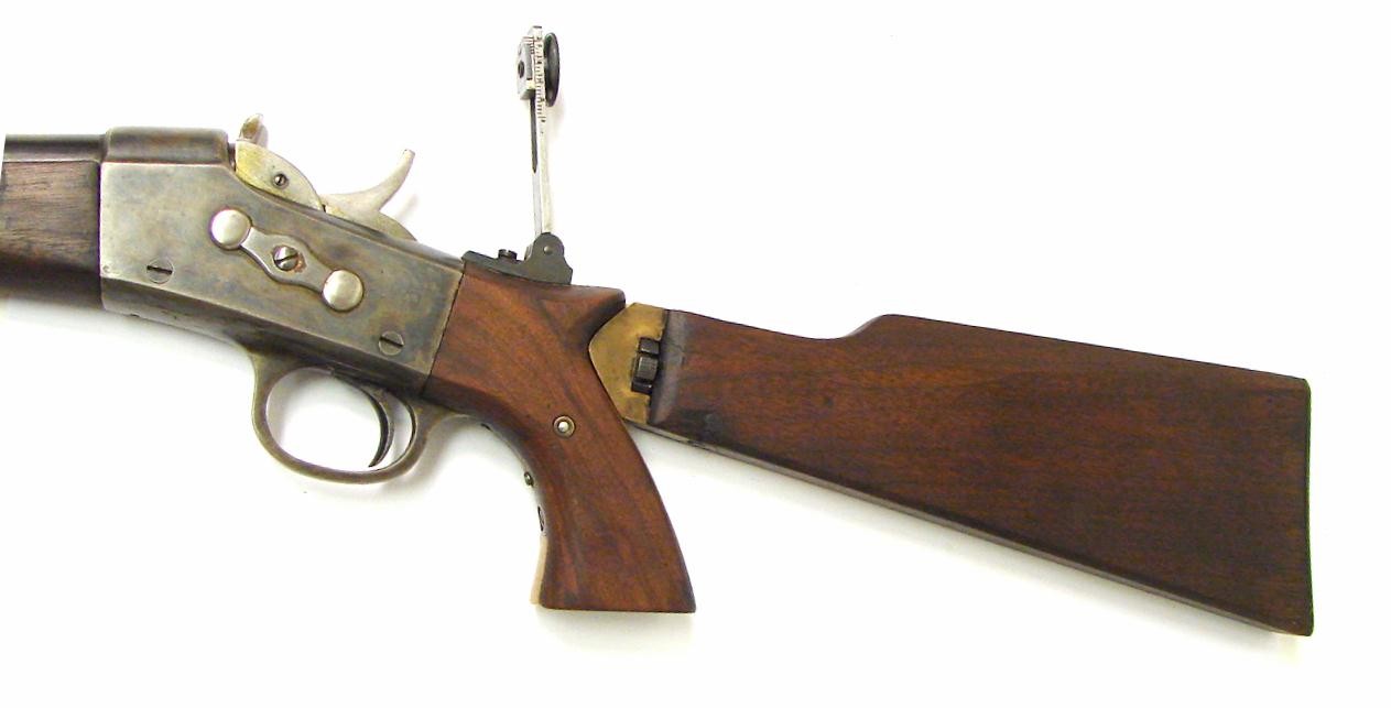 Remington Rolling Block Pistol. With detachable stock. Rifle frame with ...