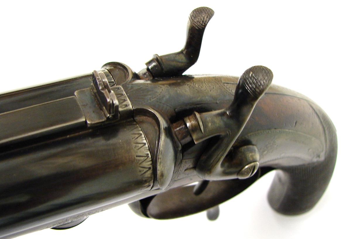 Rare Joseph Lang Howdah Pistol.577 Snider caliber. Excellent bores. 6 1 ...