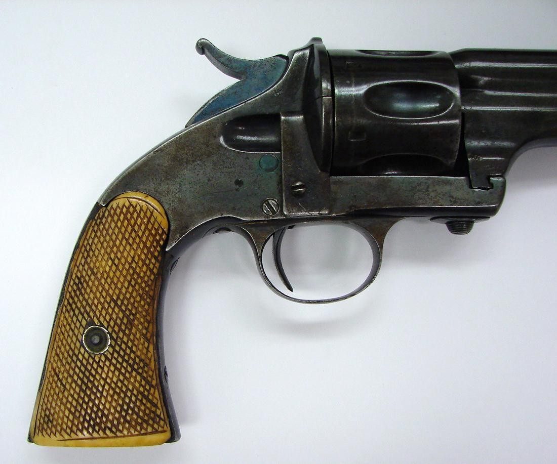 Merwin & Hulbert .44 caliber revolver with checkered Ivory grips. Bore ...