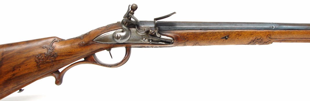 Austrian Flintlock Fowler by Joseph Tunk A Topliz (Toplitz). Has 90% ...
