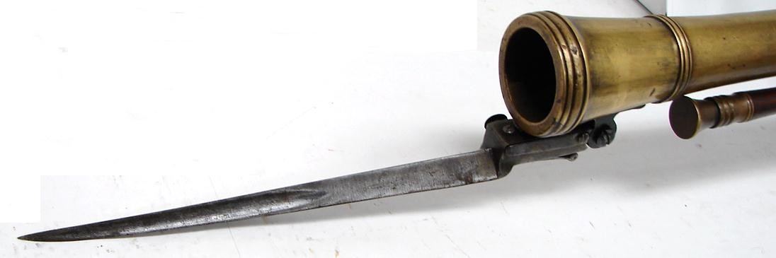 British Half Stock spring bayonet coach gun by Durrs Egg. Both lock and ...