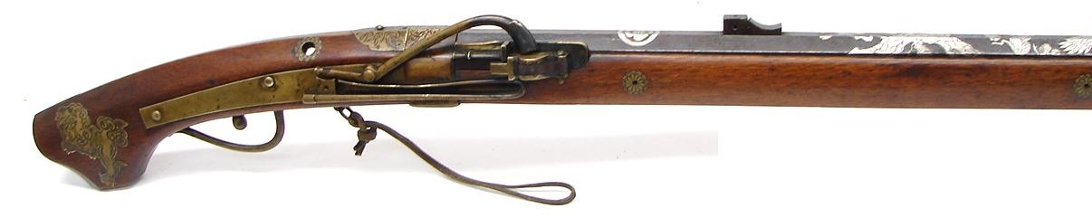 Japanese Matchlock rifle. Barrel length 40 1/2" and overall length 52 ...