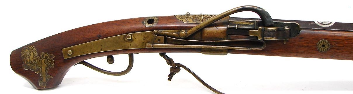 Japanese Matchlock rifle. Barrel length 40 1/2" and overall length 52 ...