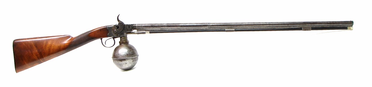 English Air Rifle. Early circa 1800 with Ball tank reservoir. These ...