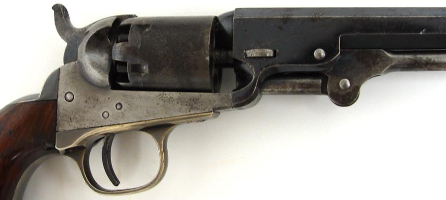 Colt 1849 Pocket revolver with 90% blue on barrel. Cylinder scene has ...